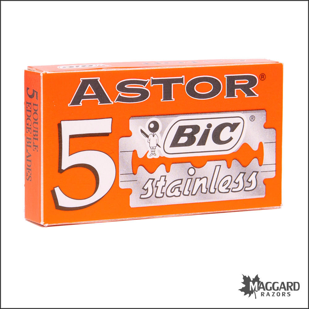 Bic Astor Stainless Steel Double Edge Razor Blades, 5 Blades — Maggard ...