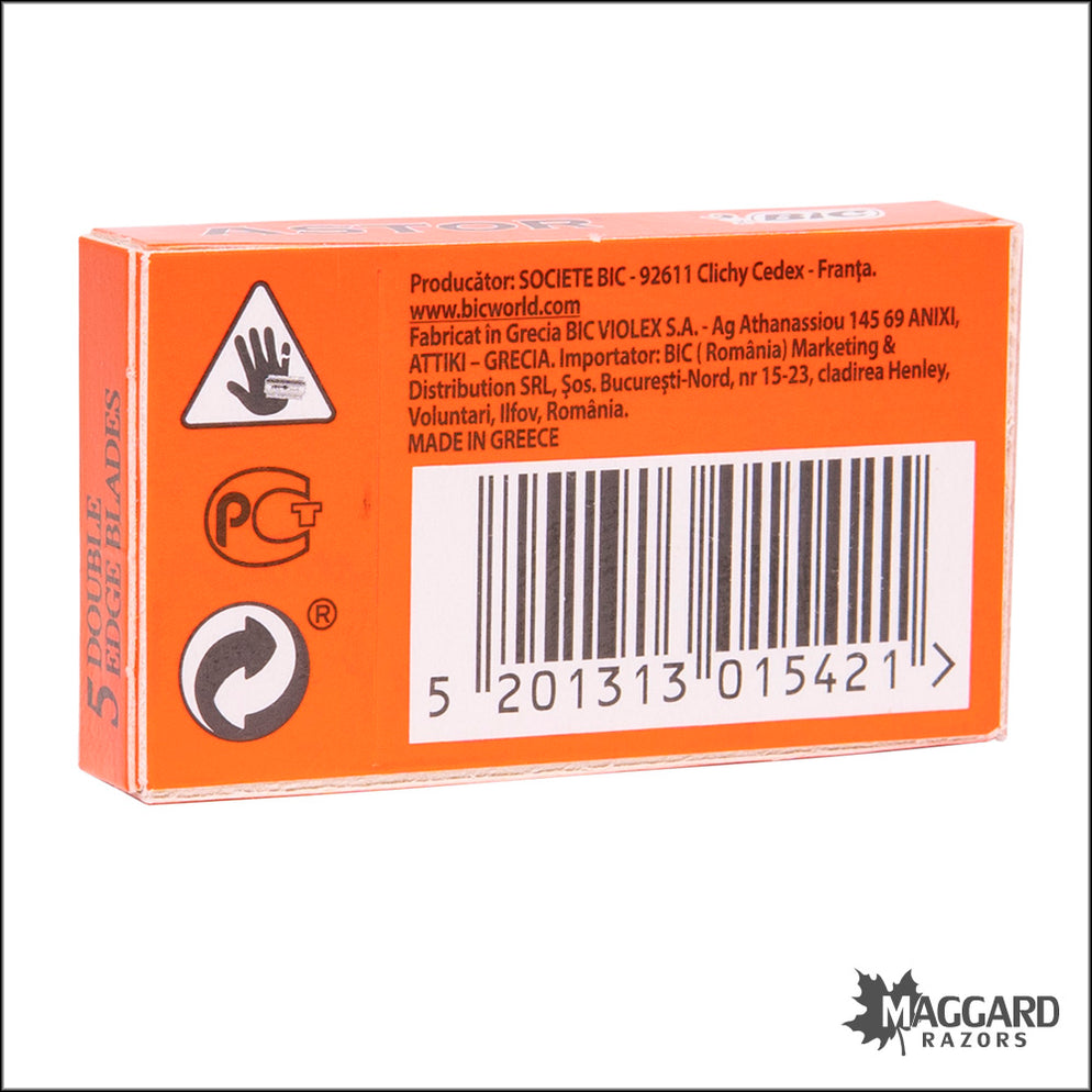 Bic Astor Stainless Steel Double Edge Razor Blades, 5 Blades — Maggard ...