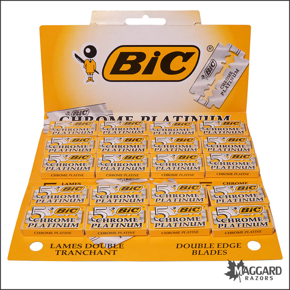 Bic Chrome Platinum Double Edge Razor Blades, 100 Blades — Maggard Razors