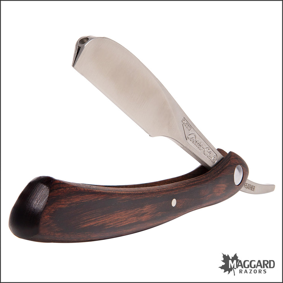 Feather Artist Club DX Folding Straight Razor Shavette, Wood Handle ...