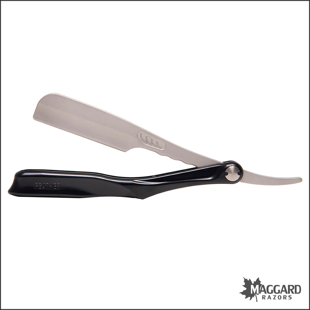 Feather Artist Club SS Folding Straight Razor Shavette, Black Handle ...