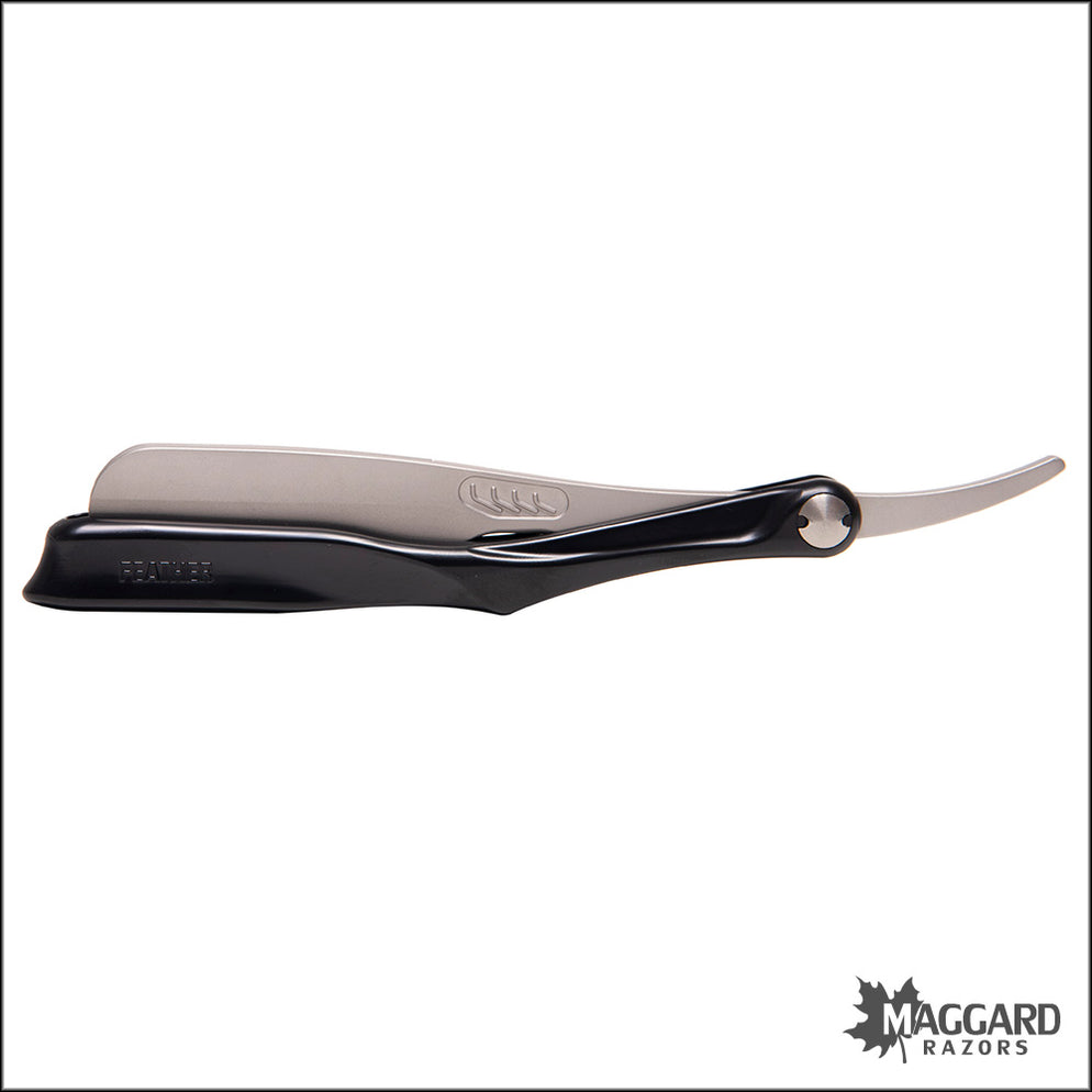 Feather Artist Club SS Folding Straight Razor Shavette, Black Handle ...