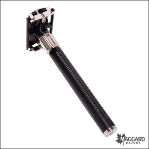 Feather Popular FH-H Twist to Open Double Edge Safety Razor, Black Han ...