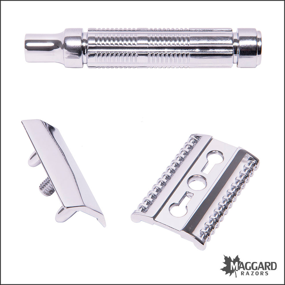 Fine Accoutrements DE5 Open Comb DE Safety Razor, Chrome Finish ...