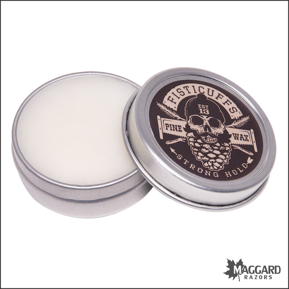 Fisticuffs Mustache Wax Strong Hold, 1oz Tin - Pine Scent — Maggard Razors