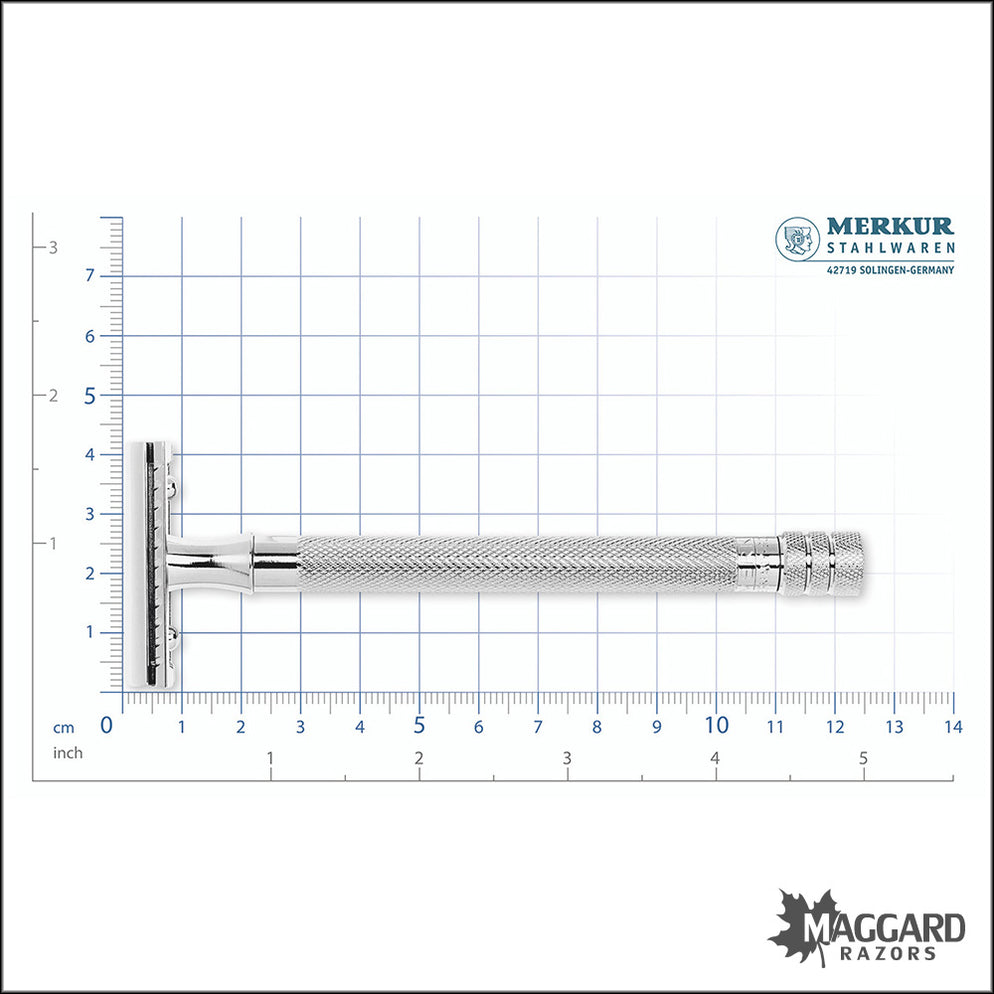Merkur 24C Chrome Long Slim Handle Closed Comb DE Safety Razor ...