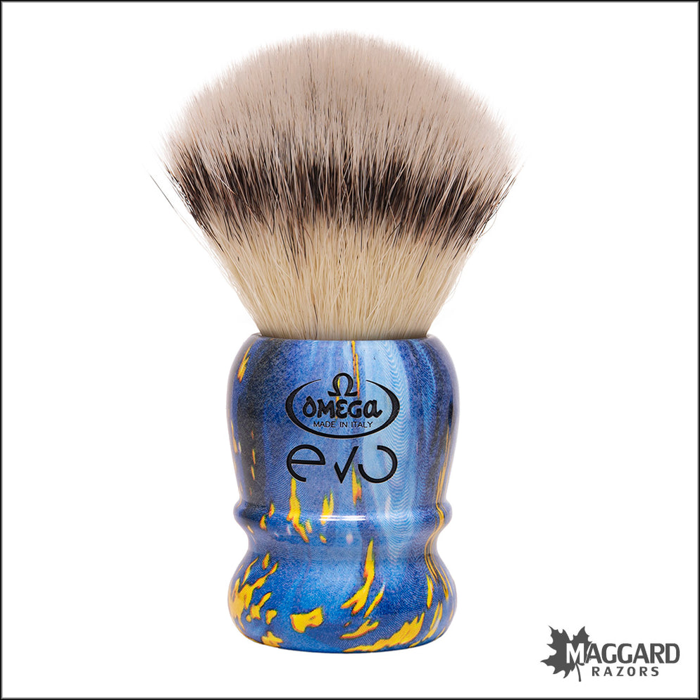 Omega EVO Model E1929 Resin Handle Synthetic Fiber Shaving Brush, 28mm ...