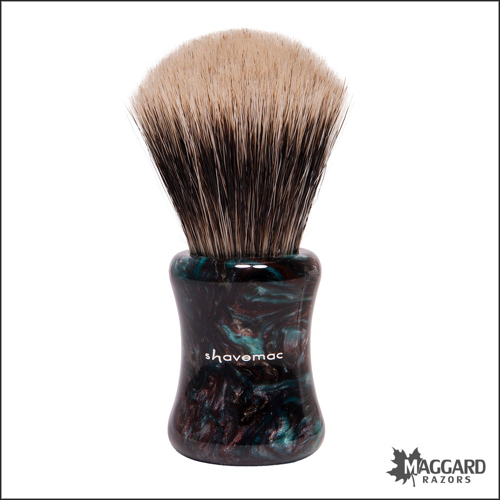 Shavemac 386-060-24 Black Peacock Handle Silvertip D01 2-Band Badger S ...