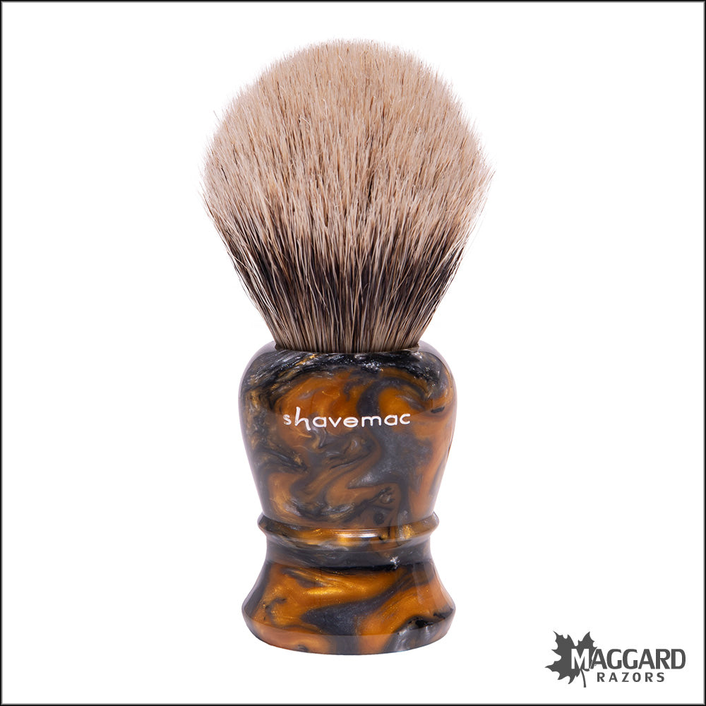 Shavemac 4071-111-22 Gold Rush Handle Silvertip Badger Shaving Brush ...