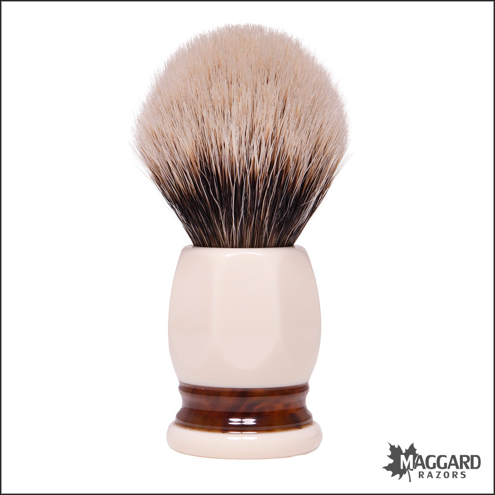 Shavemac 408-818-362 Ivory and Tortoise Handle Silvertip 2-Band Badger ...