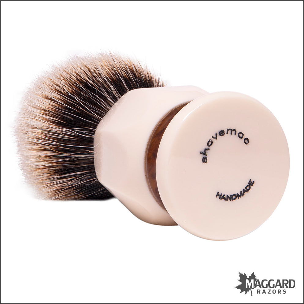 Shavemac 408-818-362 Ivory and Tortoise Handle Silvertip 2-Band Badger ...