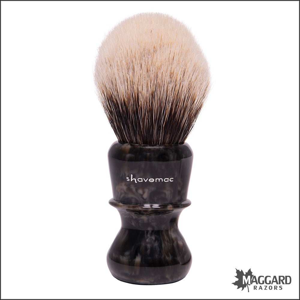 Shavemac 82-376-28 Black and Brown Handle Silvertip 2-Band Badger Shav ...