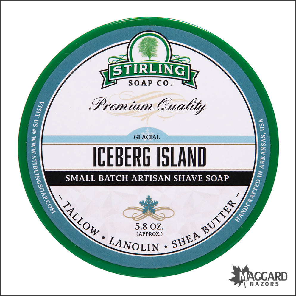 Stirling Soap Co. Glacial Iceberg Island Shaving Soap, 5.8oz - Seasona ...