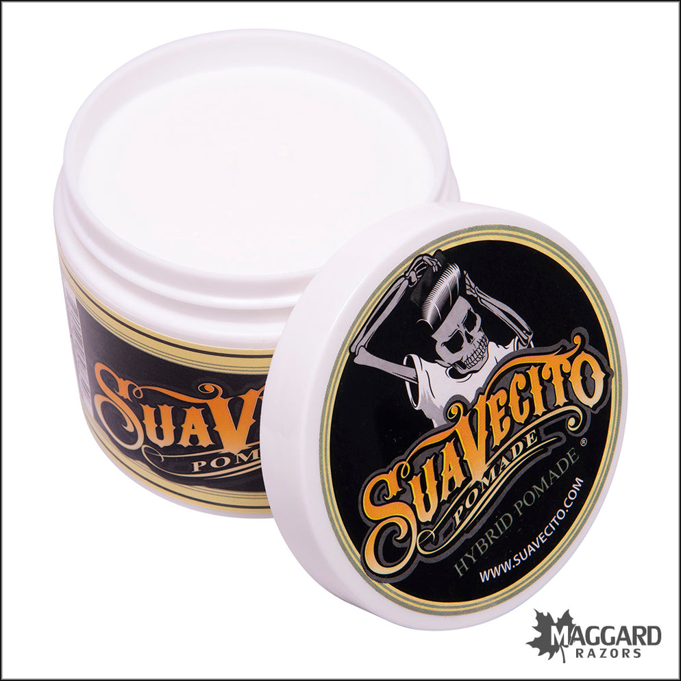 Suavecito Hybrid Pomade, Medium Hold, High Shine Pomade - 4oz — Maggard ...