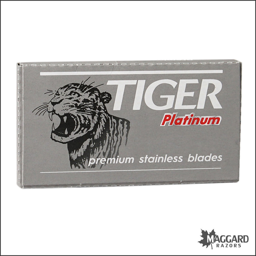 Tiger Platinum Premium Stainless DE Safety Razor Blades, 5 Blades ...