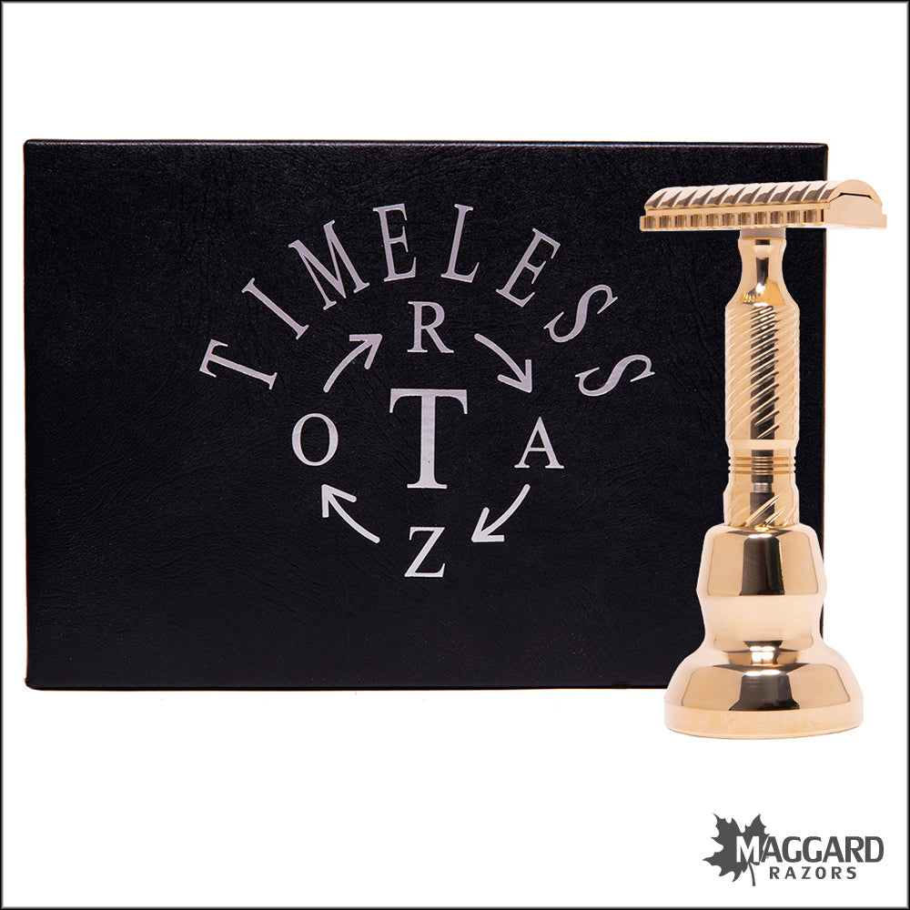 Timeless Razor Model TRBR78 Bronze Open Comb DE Safety Razor, with Sta ...