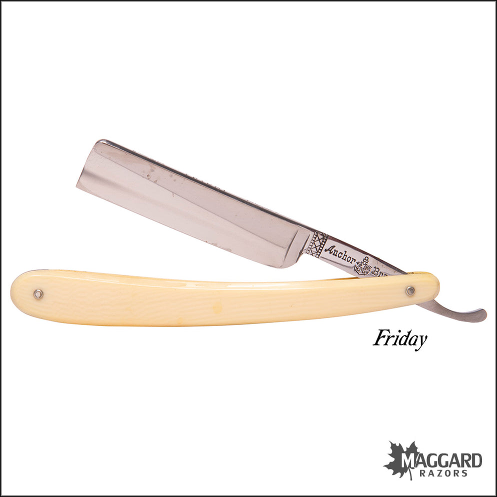 #1052 Vintage Straight Razor 7-Day Set - Wester Bros. Anchor Brand 11 ...