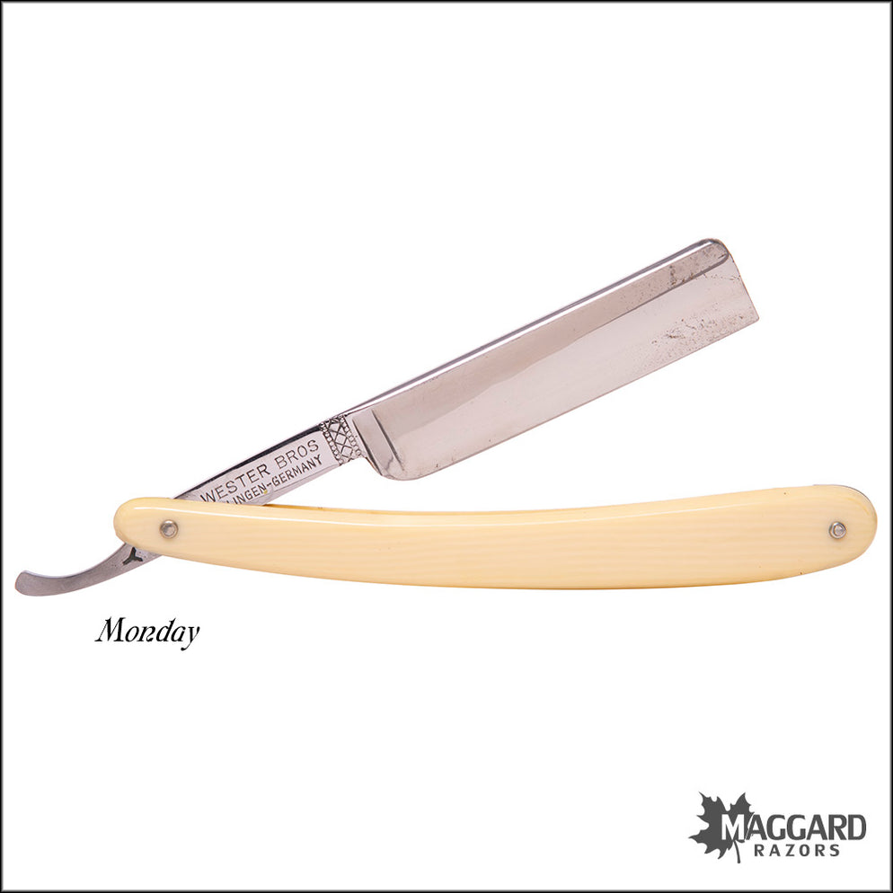 #1052 Vintage Straight Razor 7-Day Set - Wester Bros. Anchor Brand 11 ...