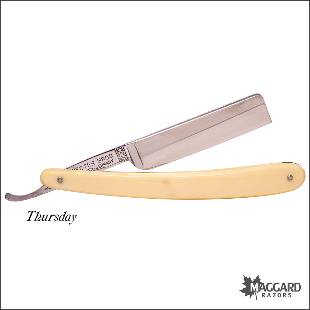 #1052 Vintage Straight Razor 7-Day Set - Wester Bros. Anchor Brand 11 ...