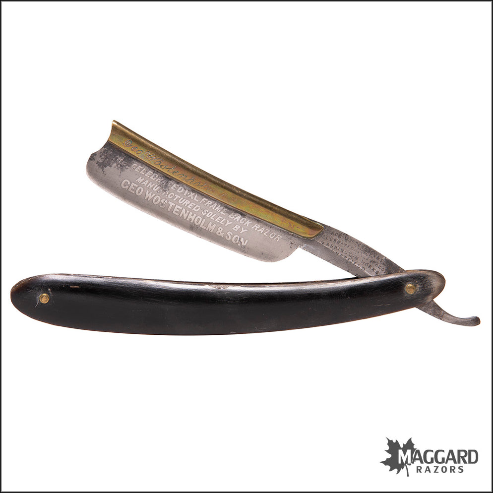 #1069 Vintage Straight Razor - George Wostenholm Frameback 7/8 ...