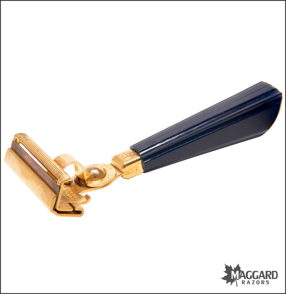 #1143 Vintage Schick Eversharp Injector, Gold with Navy Blue Handle, 1 ...