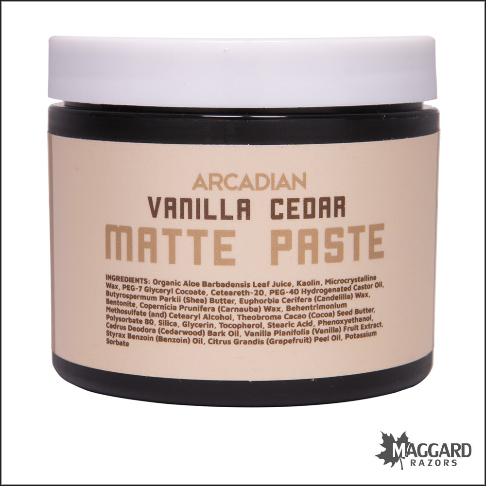 Arcadian Vanilla Cedar Matte Paste High Hold Artisan Pomade, 4oz ...