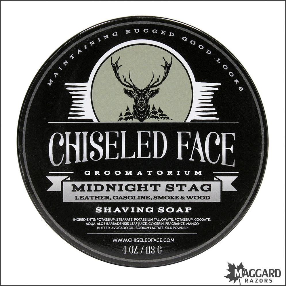 Chiseled Face Midnight Stag Tallow Shaving Soap, 4oz — Maggard Razors