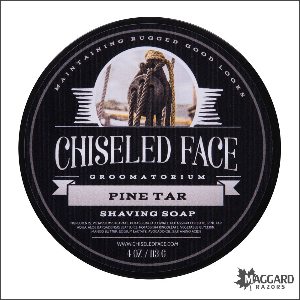 Chiseled Face Pine Tar Tallow Shaving Soap, 4oz — Maggard Razors