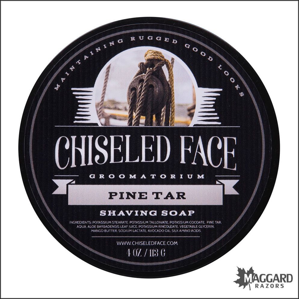 Chiseled Face Pine Tar Tallow Shaving Soap, 4oz — Maggard Razors