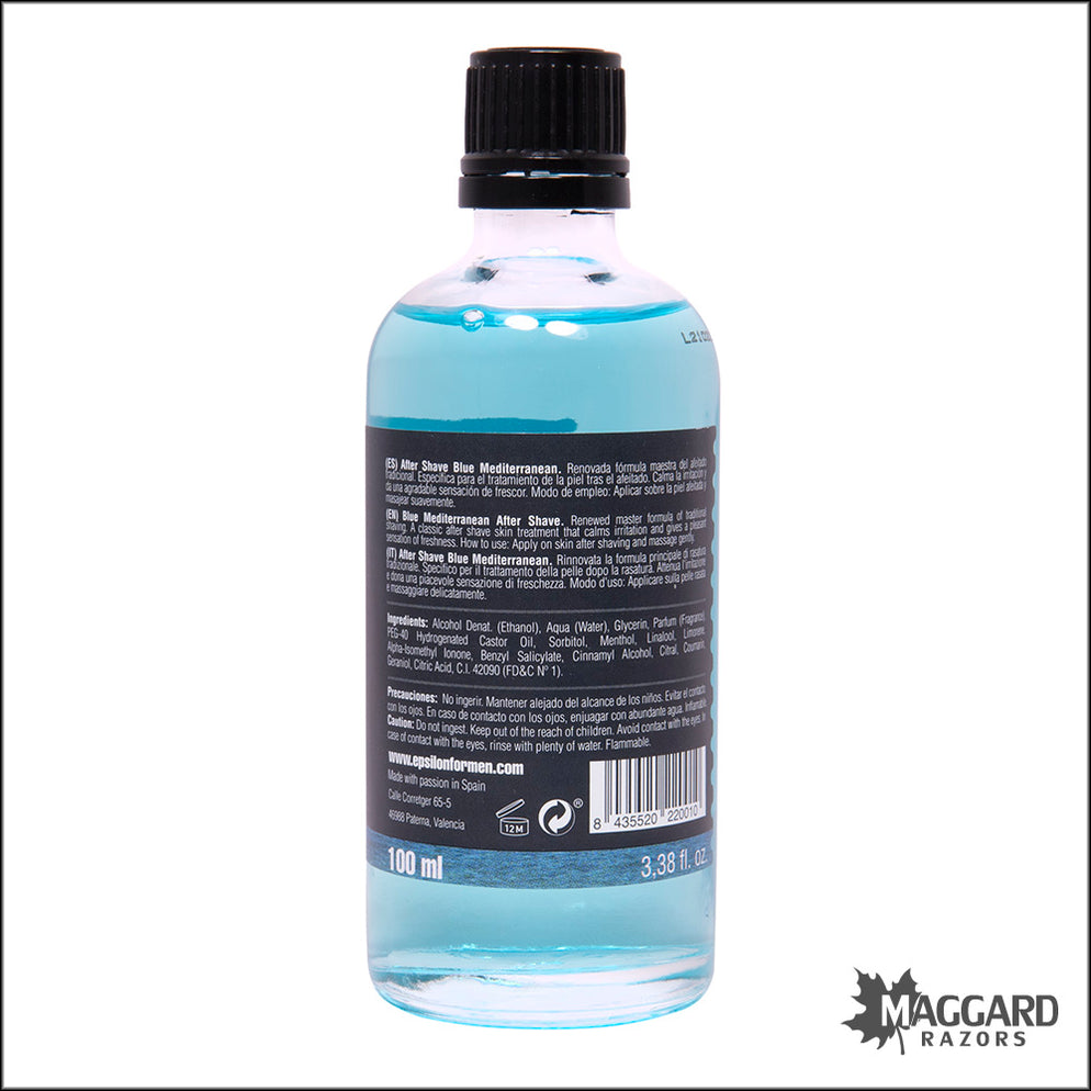 Epsilon 01 Blue Mediterranean Aftershave Splash, 100ml — Maggard Razors