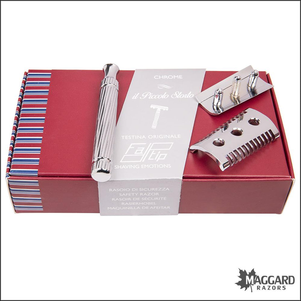 Fatip il Piccolo Storto Original Chrome Slant, Open Comb DE Safety Raz ...