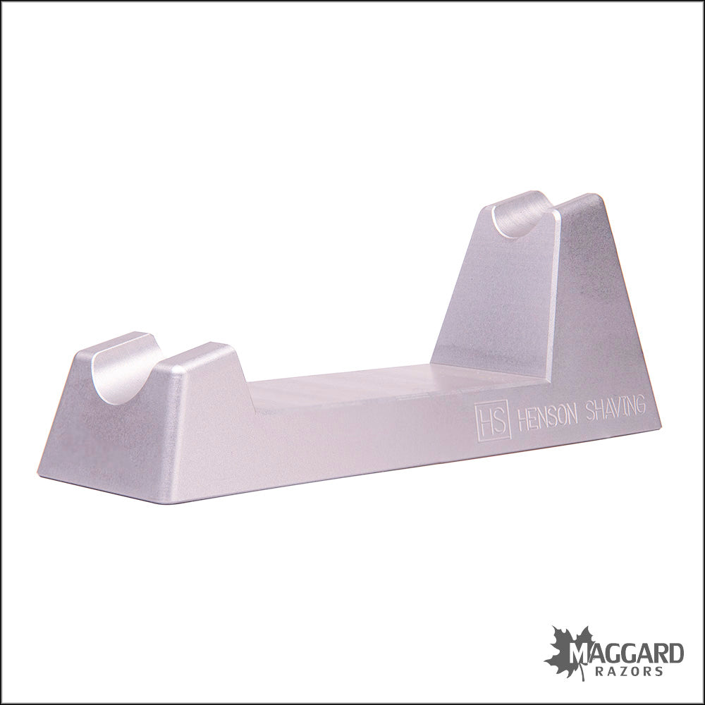 Henson Aluminum Razor Stand, Anodized Matte Silver — Maggard Razors