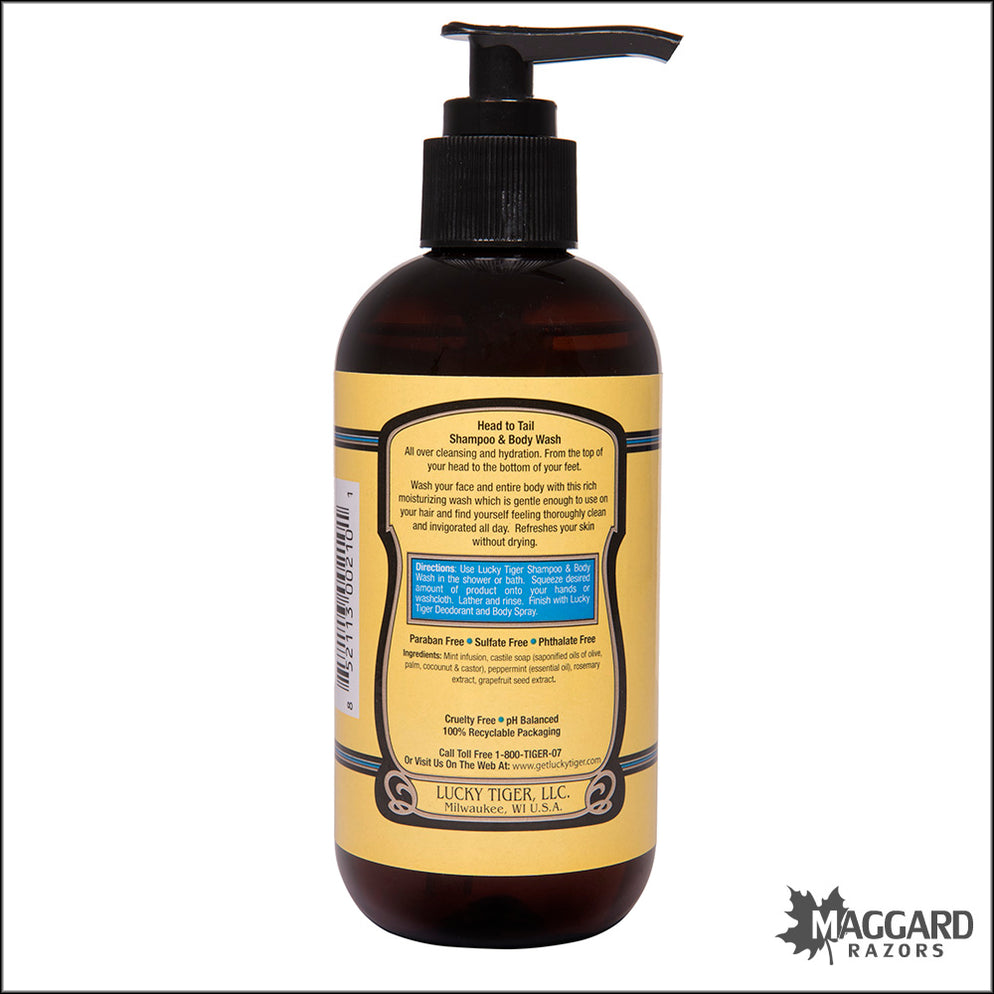 Lucky Tiger Head to Tail Shampoo and Body Wash, 8oz — Maggard Razors