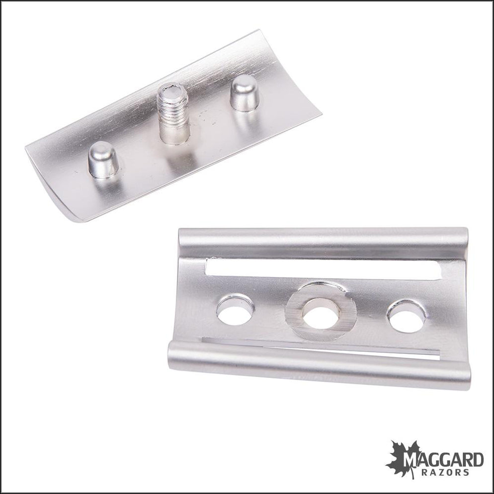 Maggard Razors Slant Safety Razor Head, Matte Silver Finish