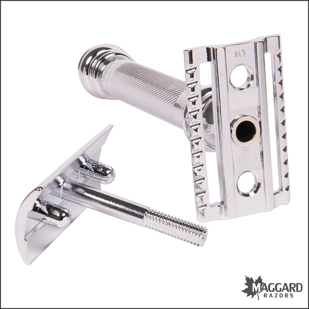 Merkur 38C Chrome Barber Pole Handle Closed Comb DE Safety Razor ...