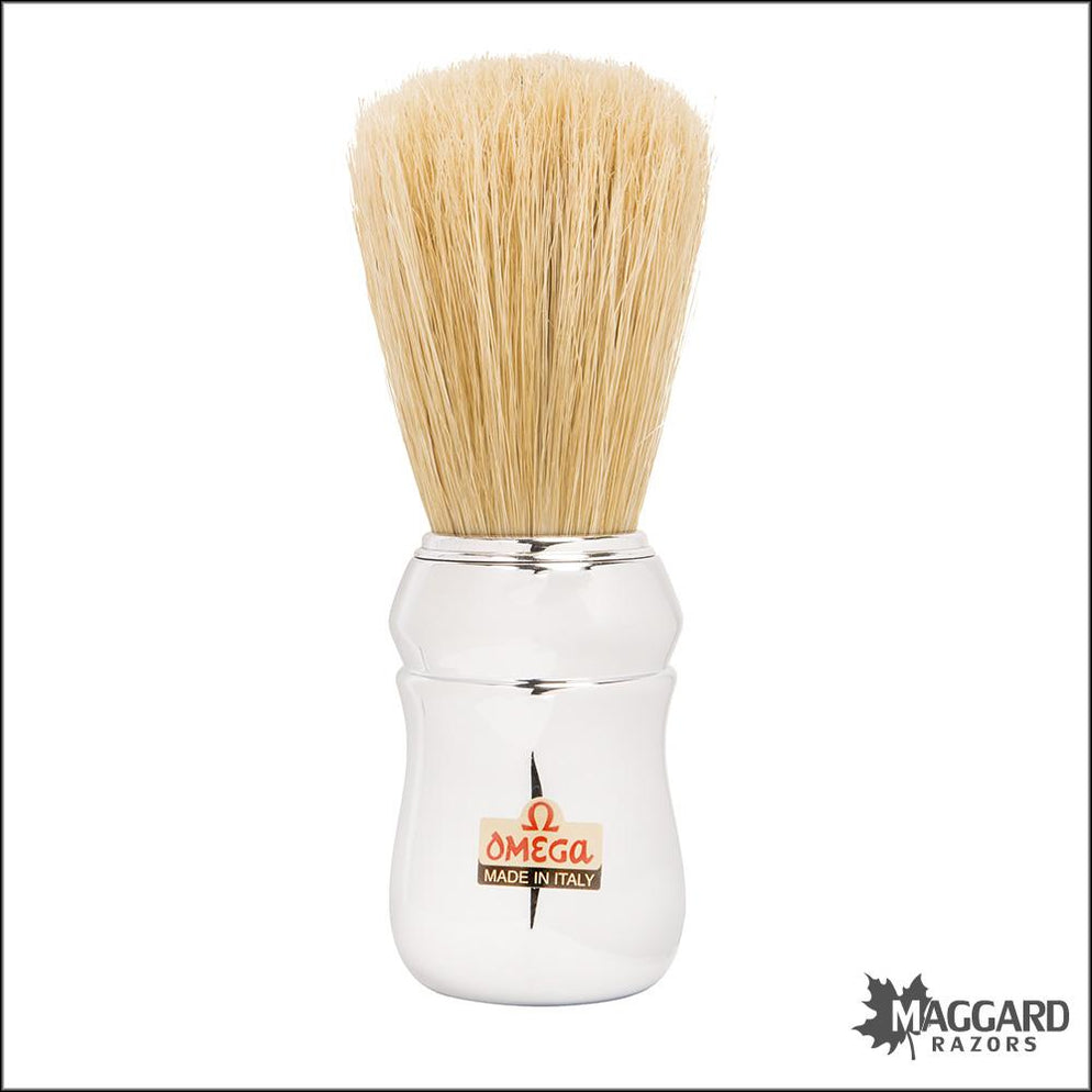 Omega Model 10048 Pro 48 Chrome Handle Boar Bristle Shaving Brush, 28m ...