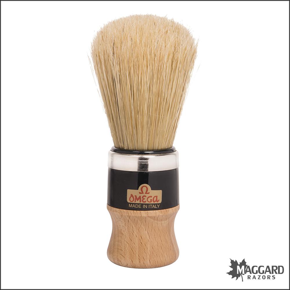 Omega Model 20102 Wood Handle Boar Bristle Shaving Brush, 28mm ...