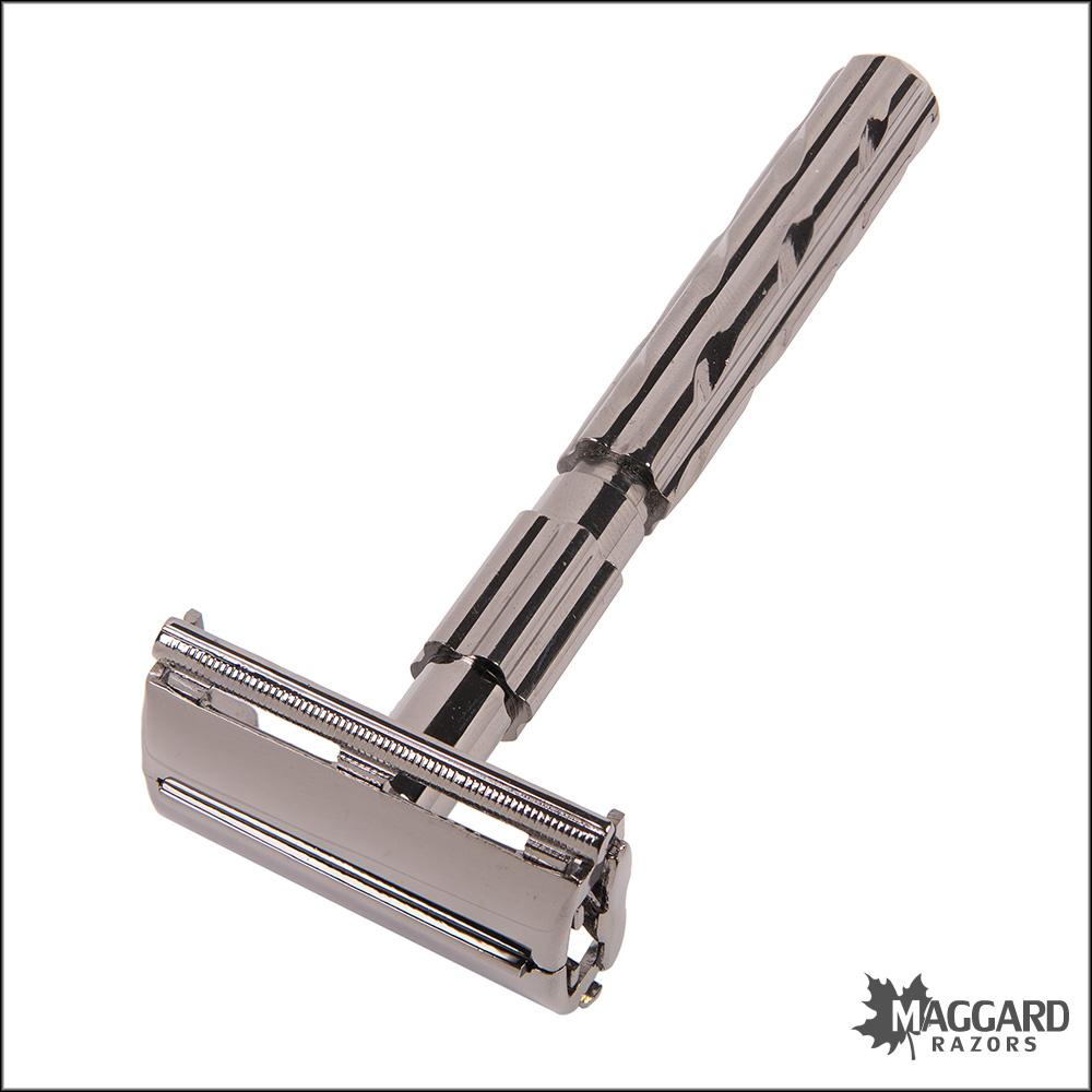 Parker 22R Gunmetal Handle Butterfly TTO Closed Comb DE Safety Razor ...