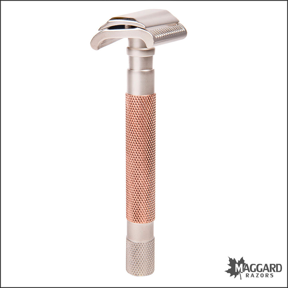 Parker 55SL-RG Rose Gold Semi Slant DE Safety Razor — Maggard Razors