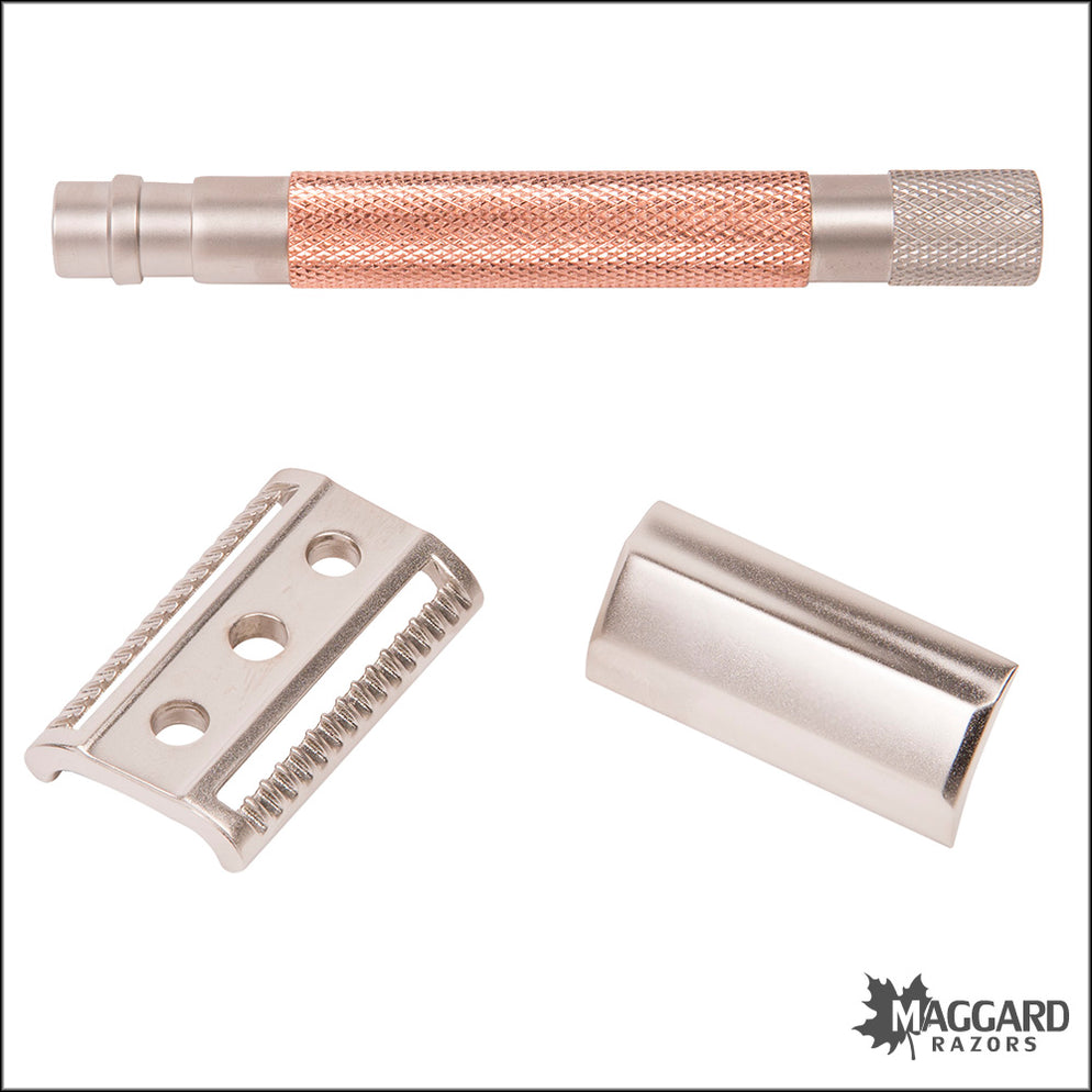 Parker 55SL-RG Rose Gold Semi Slant DE Safety Razor — Maggard Razors