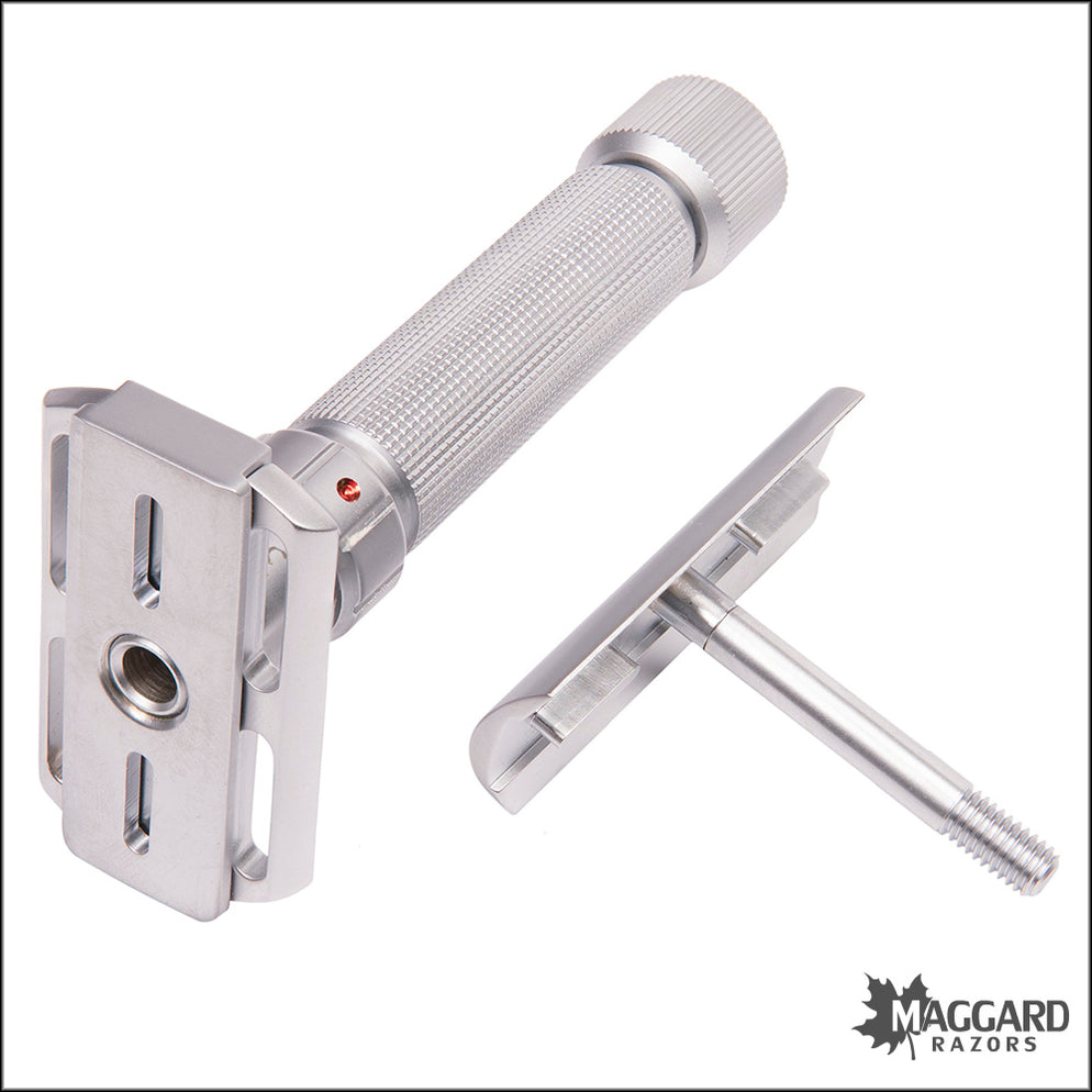 Pearl Shaving Flexi Adjustable Machined DE Safety Razor with Stand, Ma ...