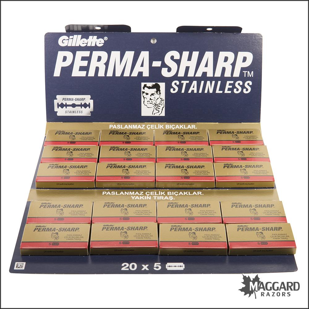 Gillette Perma-Sharp Double Edge Razor Blades, 100 Blades — Maggard Razors