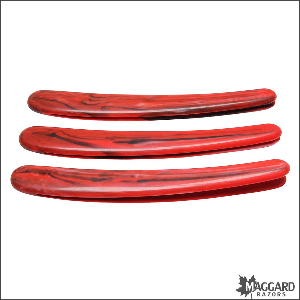 Plastic Replacement Scales Red and Black Swirl — Maggard Razors