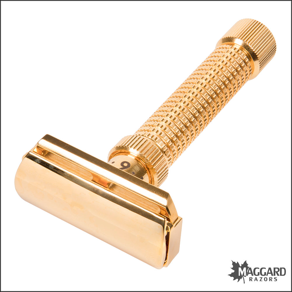 Rex Supply Co. Ambassador Adjustable Deluxe Gold DE Razor — Maggard Razors