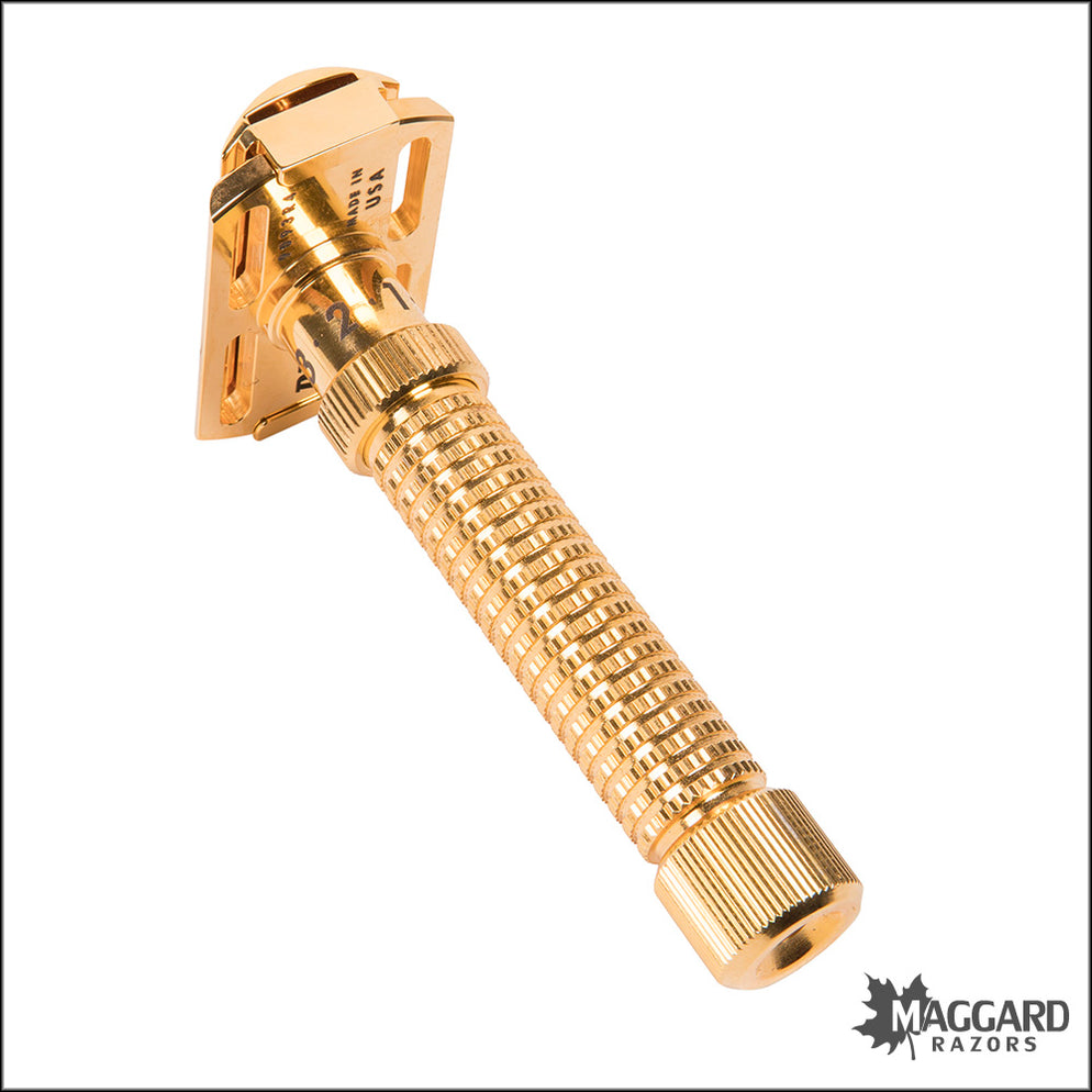 Rex Supply Co. Ambassador Adjustable Deluxe Gold DE Razor — Maggard Razors