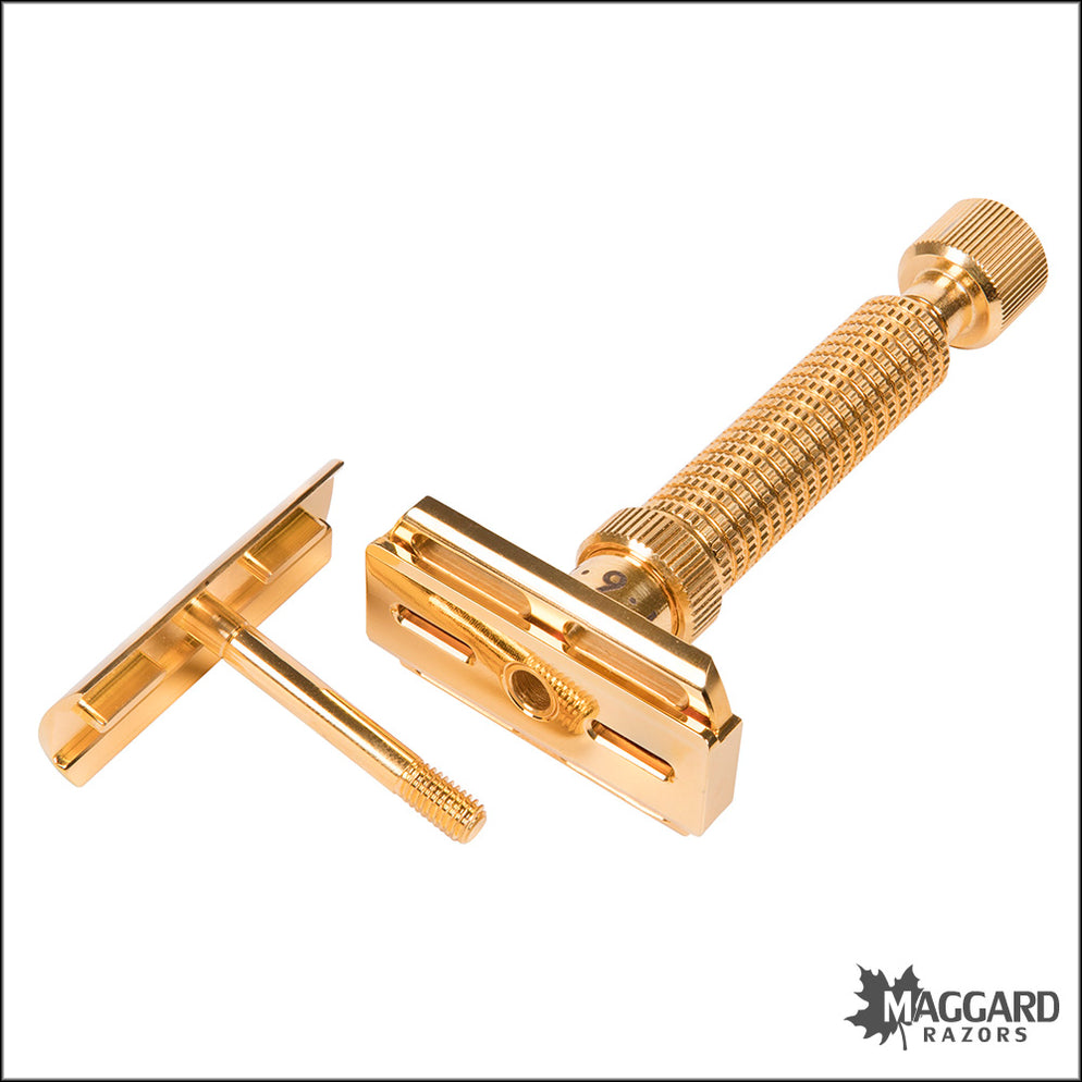 Rex Supply Co. Ambassador Adjustable Deluxe Gold DE Razor — Maggard Razors