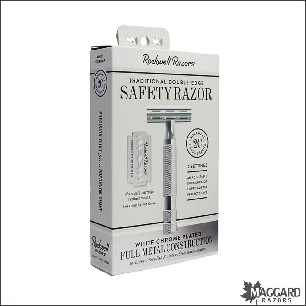 Rockwell Razors 2C White Chrome Adjustable DE Safety Razor — Maggard Razors