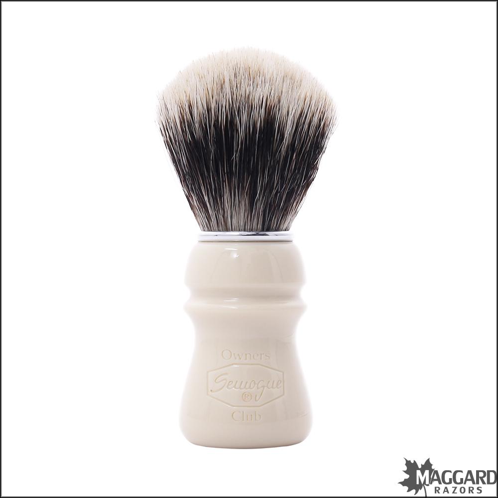 Semogue Owners Club C5 Two Band Finest Badger Shaving Brush Ivory Hand ...