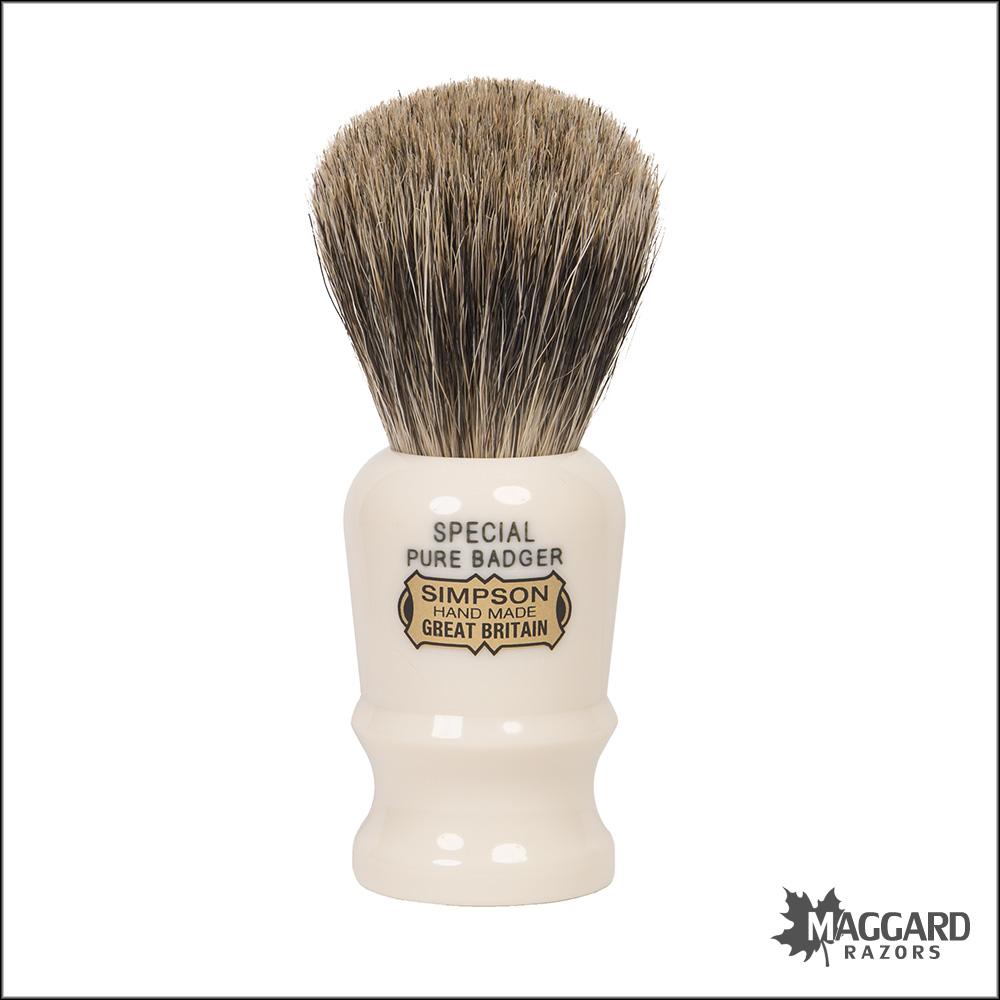 Simpson Special S1 Pure Badger Shaving Brush, 18mm — Maggard Razors