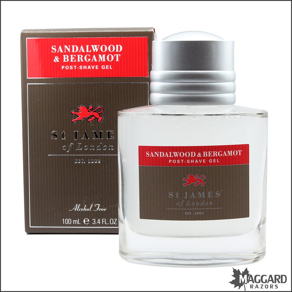 St James of London Sandalwood and Bergamot Post Shave Gel, 100ml - Alc ...